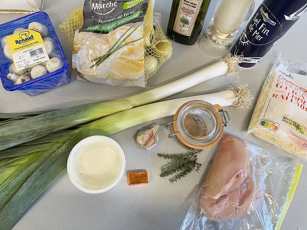 Preischotel met kip en champignons