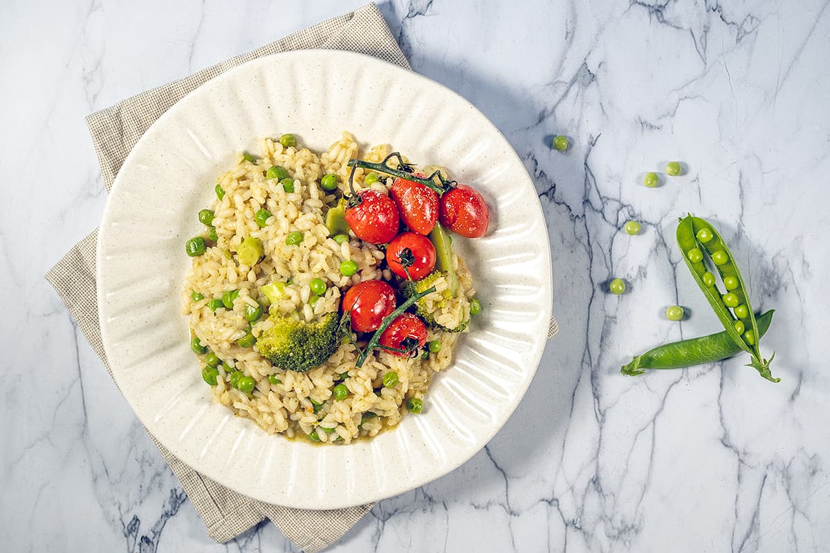 Risotto met doperwten