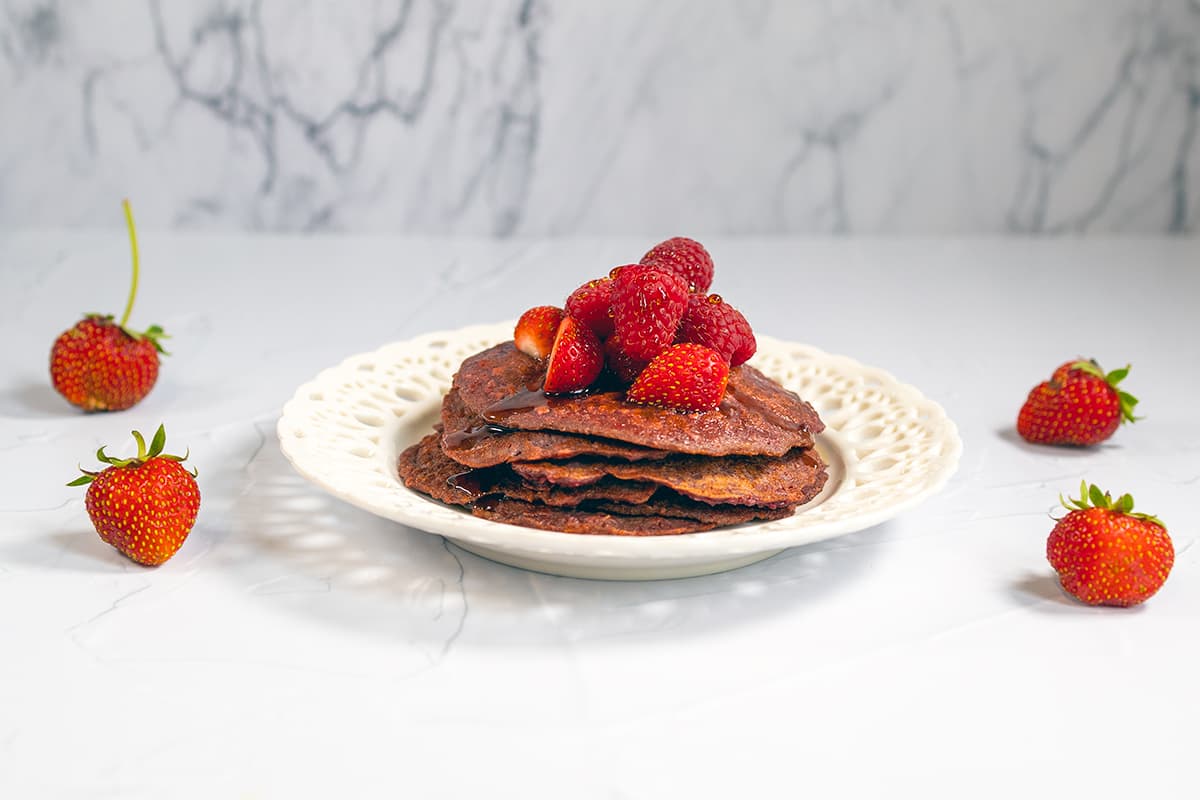 Rode bieten pannenkoeken