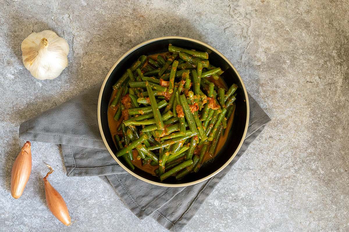 Sajoer tumis boontjes (vegan Indonesisch recept)