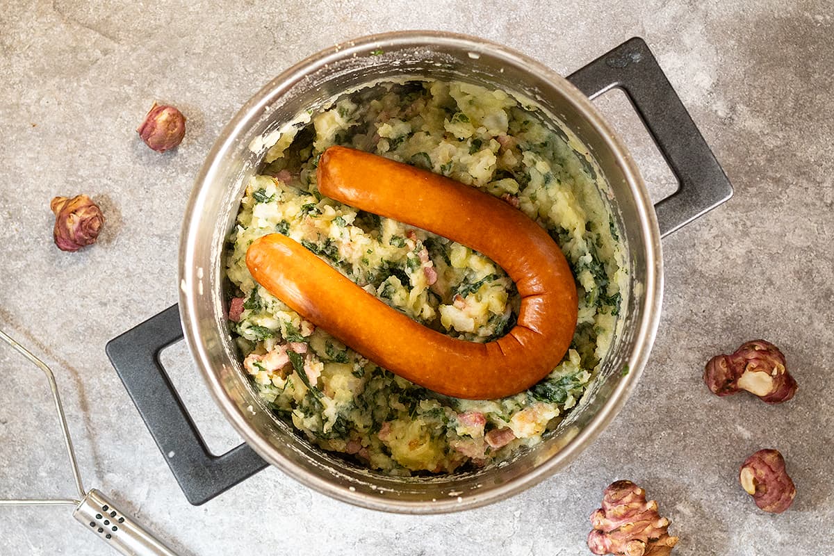 Boerenkool stamppot met aardpeer