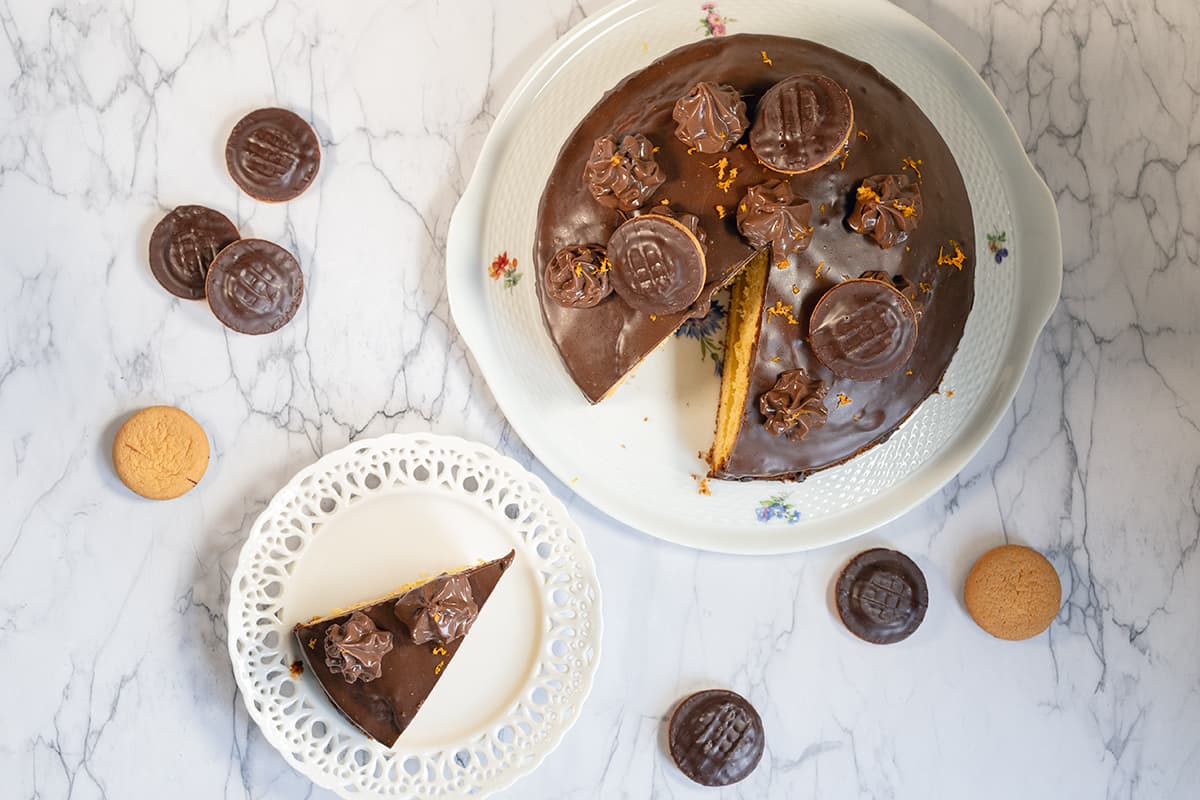 Jaffa cake taart - ook lekker met Pim's koekjes