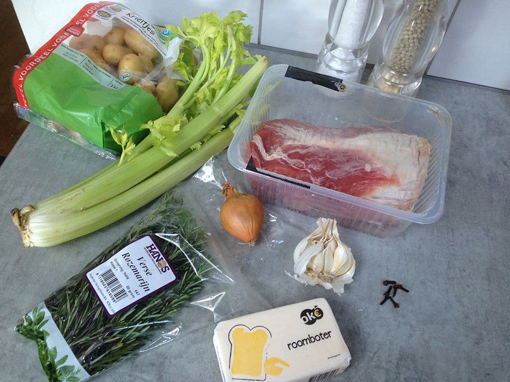 Varkensrug met rozemarijn en krieltjes uit de oven