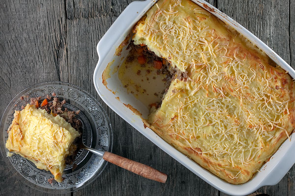 Parmentier met gehakt en pompoen