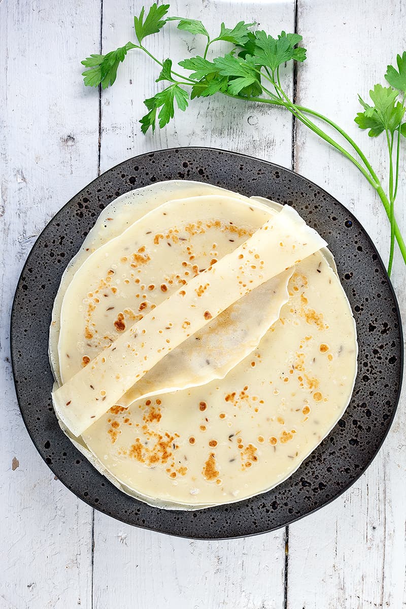 Gekruide hartige crêpes